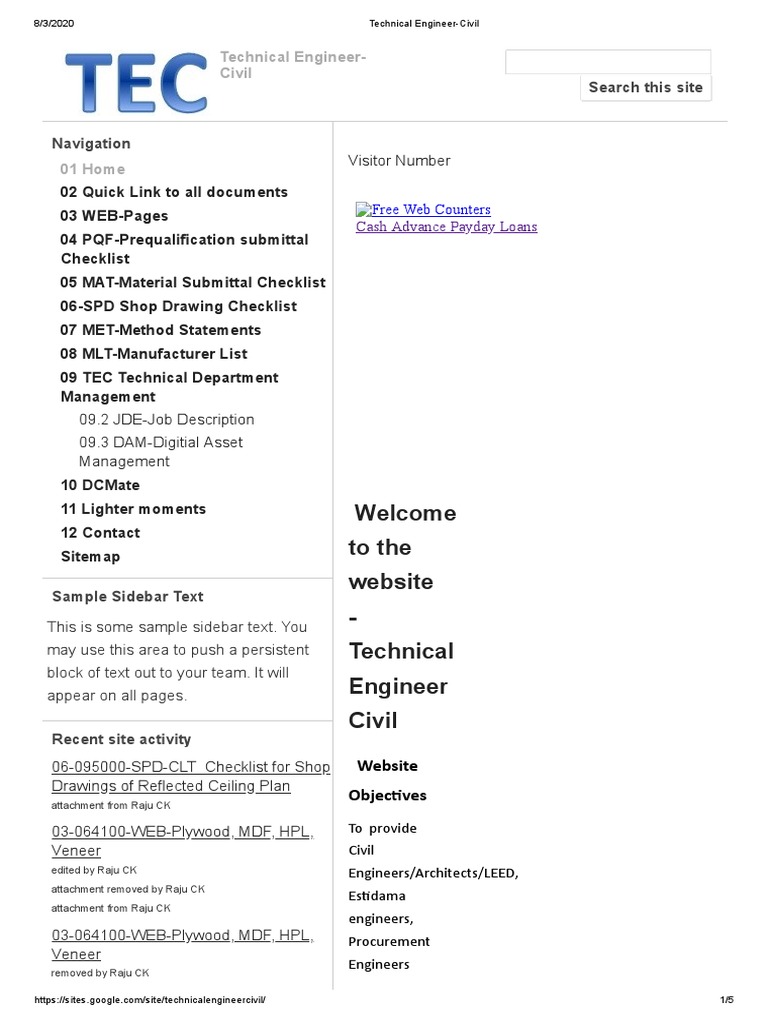 Technical Engineer-Civil | PDF | Technology & Engineering