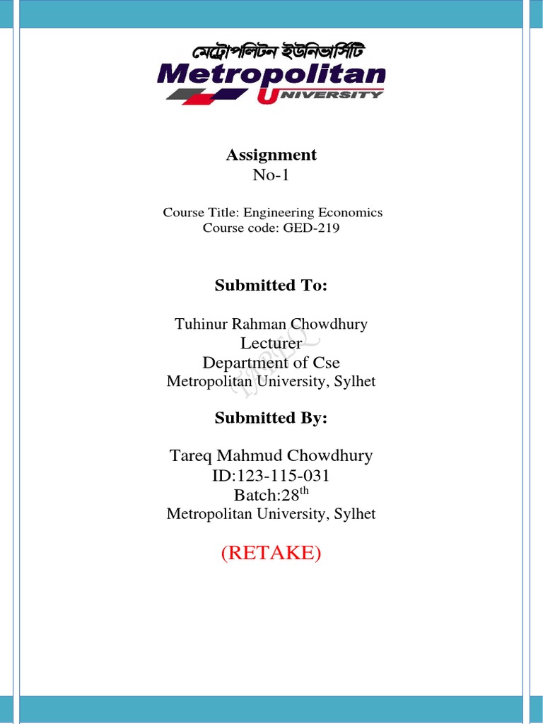 Assignment: (Retake) | PDF | Demand | Supply And Demand