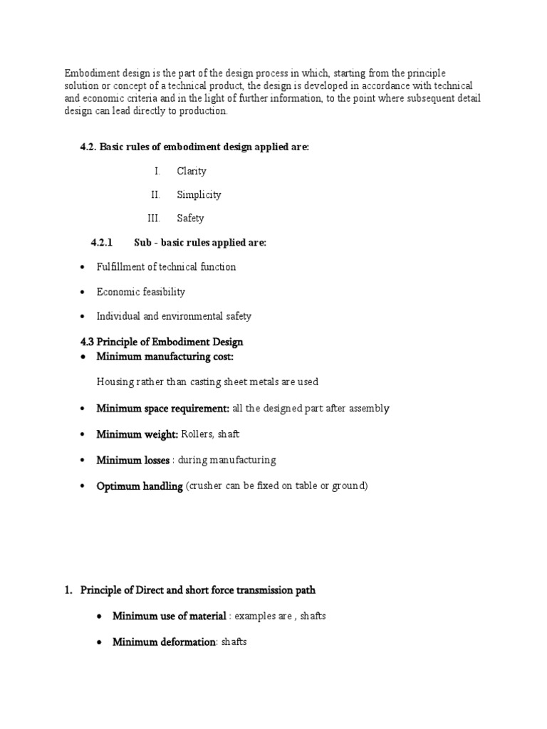 4.2. Basic Rules of Embodiment Design Applied Are | PDF