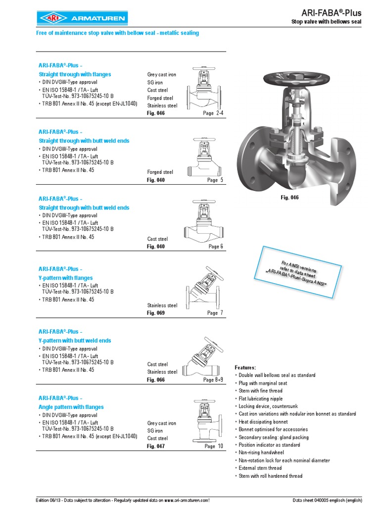 Stop Valve With Bellows Seal: Data Sheet 040005 Englisch (English ...
