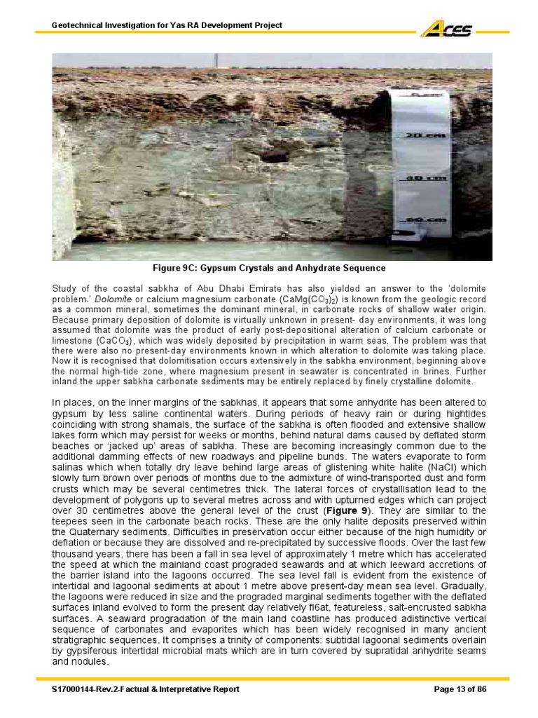 Figure 9C: Gypsum Crystals and Anhydrate Sequence: Geotechnical ...