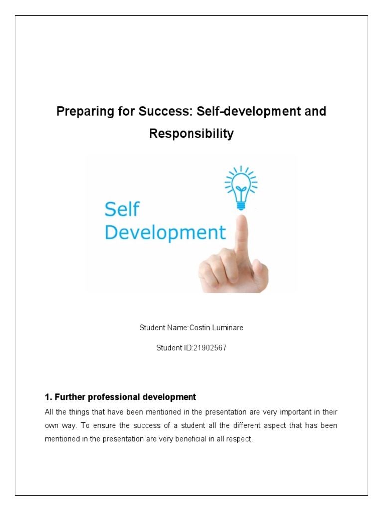 Preparing For Success: Self-Development and Responsibility | PDF ...