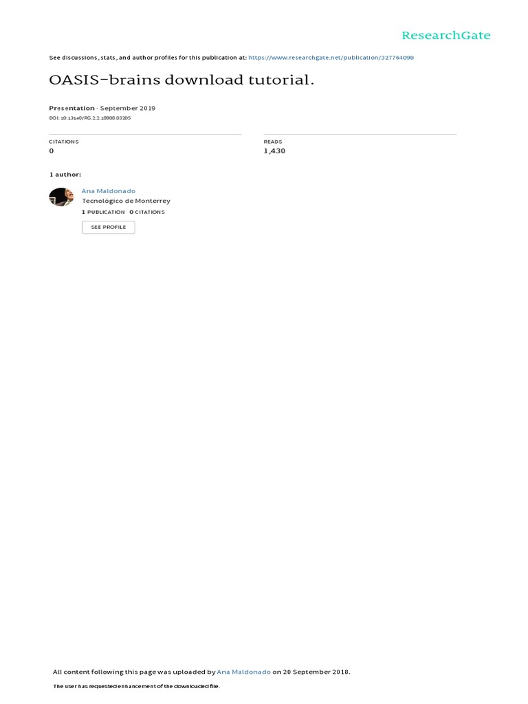 Downloading and Formatting the OASIS-3 Dataset from XNAT Central Using ...