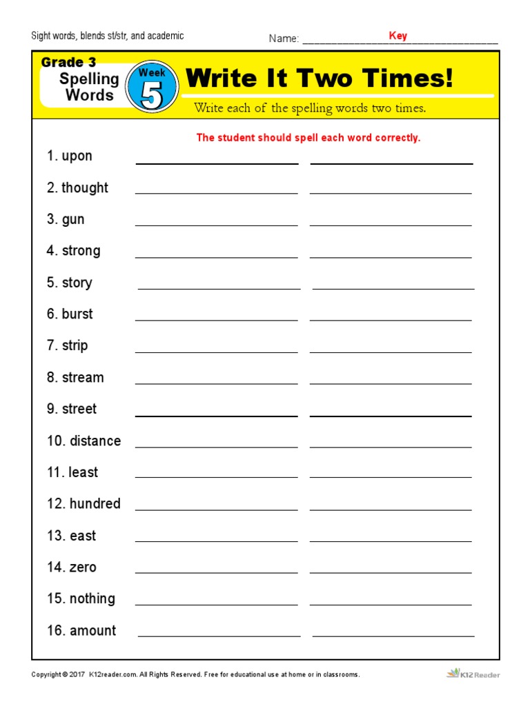 Write It Two Times!: Spelling Words | PDF | Property Law | Intellectual ...