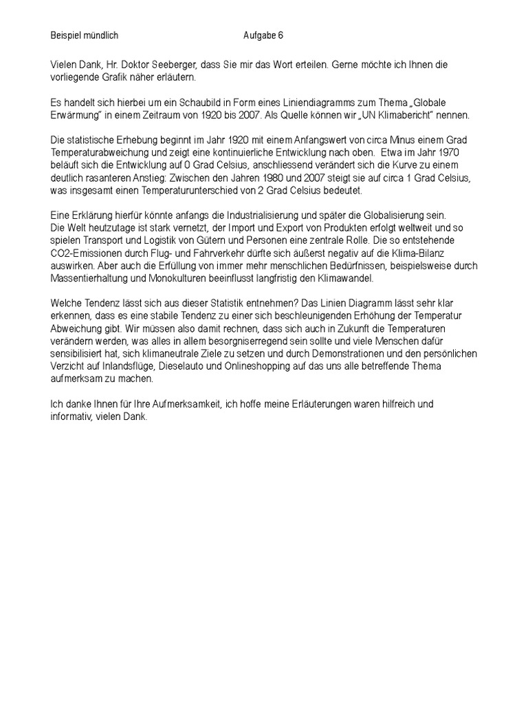 TestDaF Beispiel Mündlicher Ausdruck Aufgabe 6 Erläuterung Einer Grafik ...