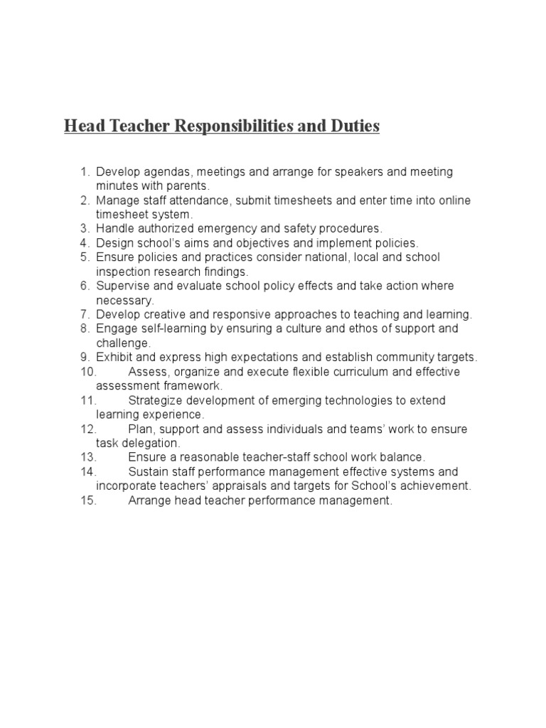 Nursery School Head Teacher Job Description, Duties, Skills – BLGQMG