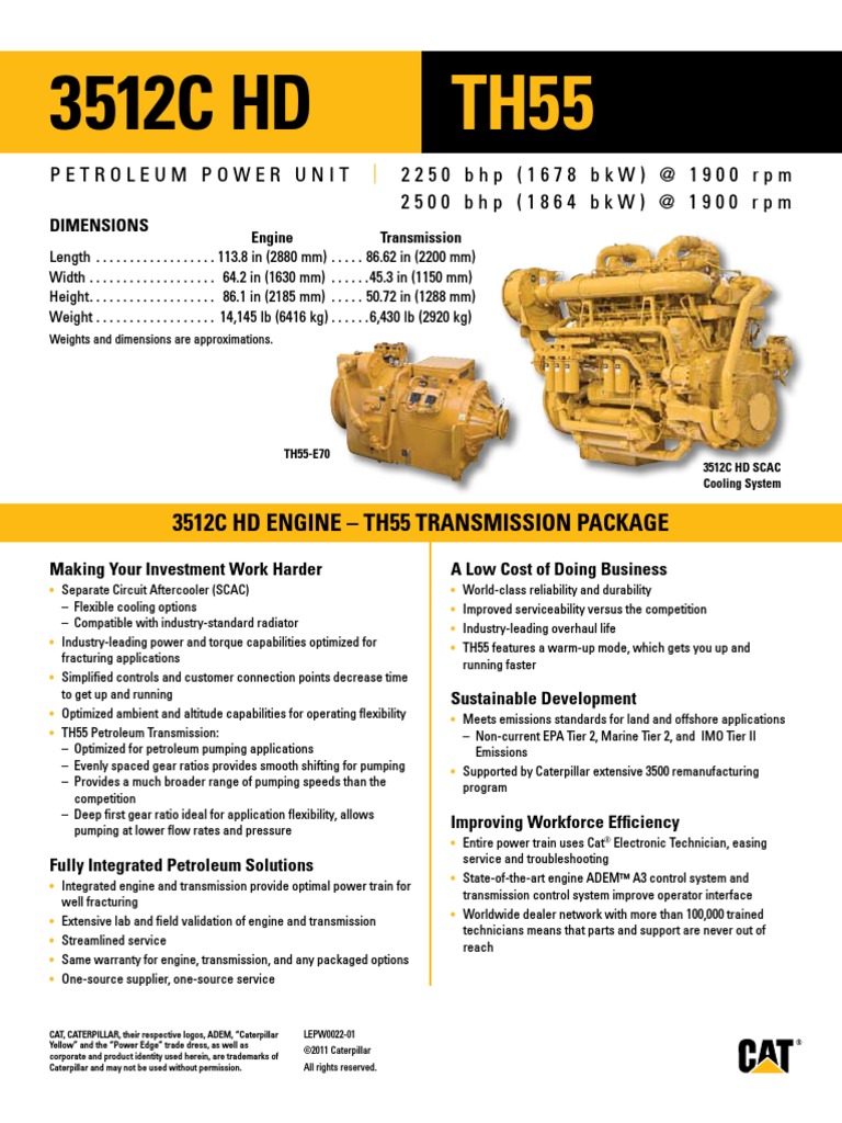 3512C HD Engine - Th55 Transmission Package | Download Free PDF ...