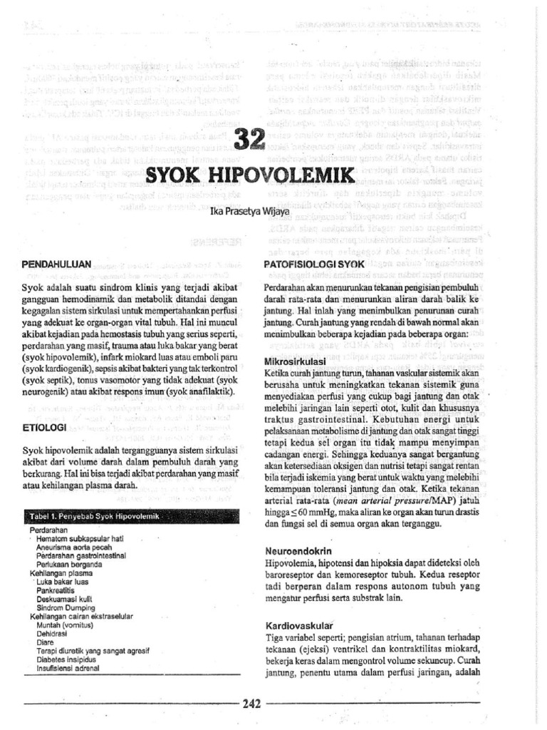 Syok Hipovolemik | PDF