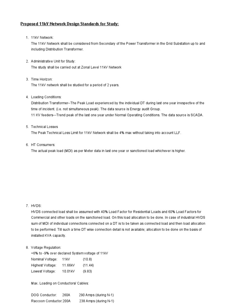 Planning Norms-11 KV | PDF | Electric Power Distribution | Power ...