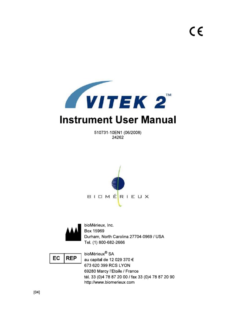 Biomerieux Vitek 2 - User Manual P1 de 5 PDF | PDF