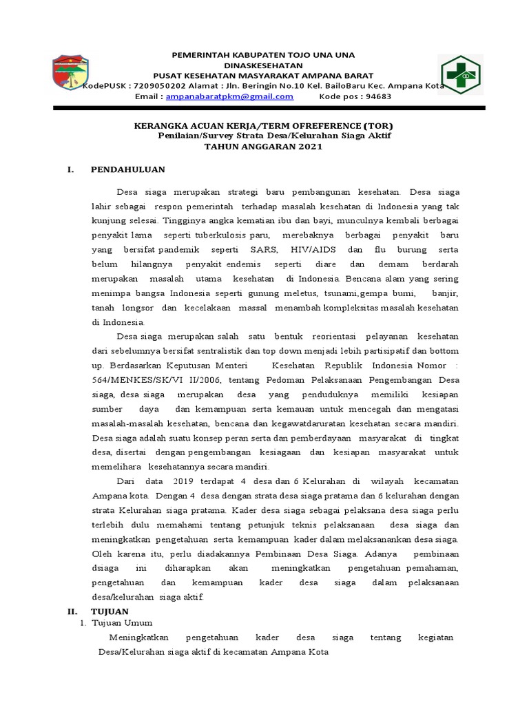 Penilaian Strata Desa Siaga | PDF