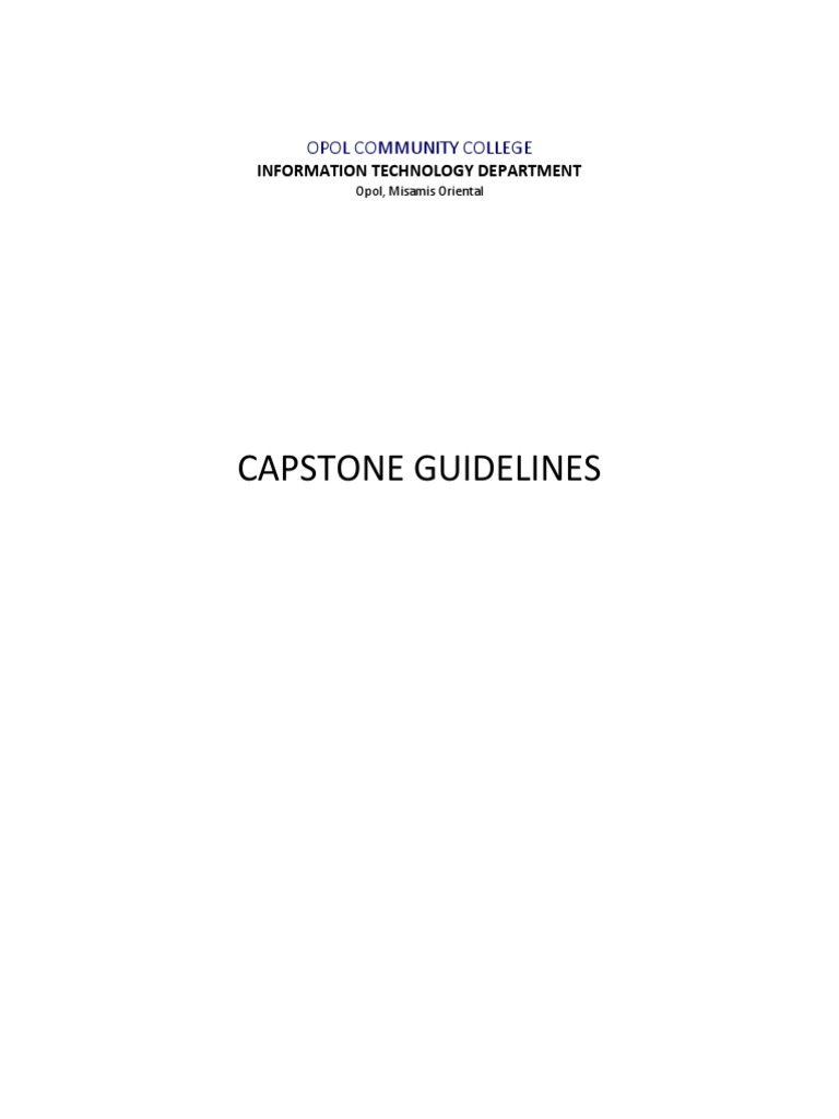 Capstone Guidelines: Opol Community College | PDF | Software Testing ...
