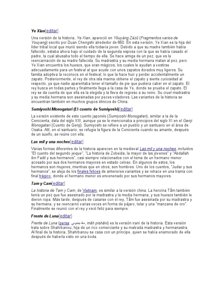 Editar: Youyang) Escrito Por Duan Chengshi Alrededor de 860. en Esta Versión, Ye Xian Es La Hija ...