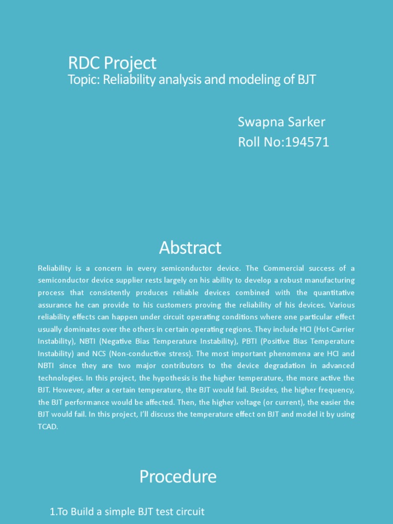 BJT Reliability Analysis & Modeling | PDF | Bipolar Junction Transistor ...