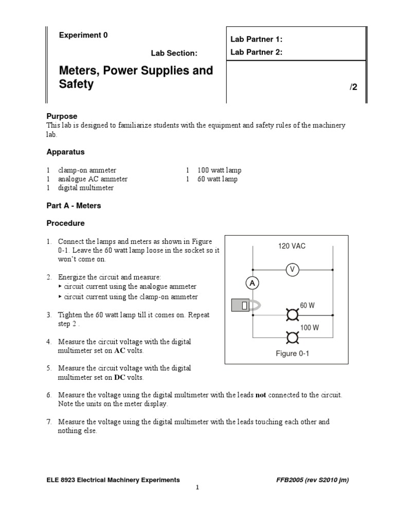Electrical Lab Safety & Experiments | PDF | Transformer | Voltage