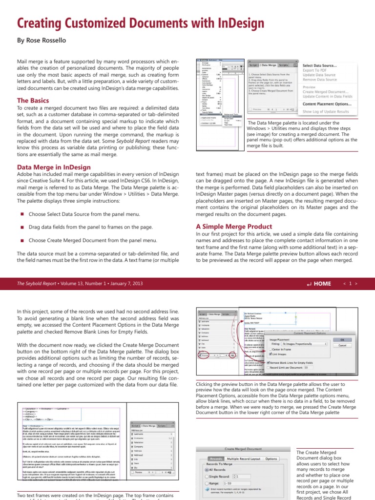 Indesign Data Merge Tutorial | PDF | Page Layout | Adobe In Design