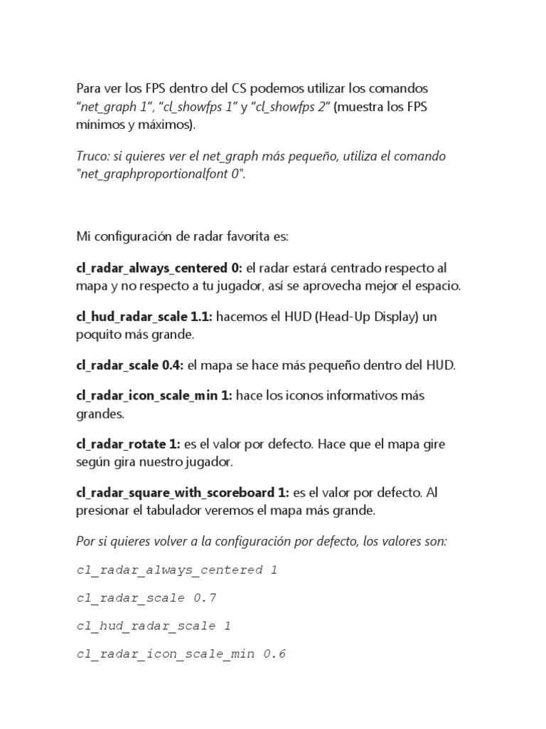 Comandos de Csgo | PDF | Ocio | Deportes