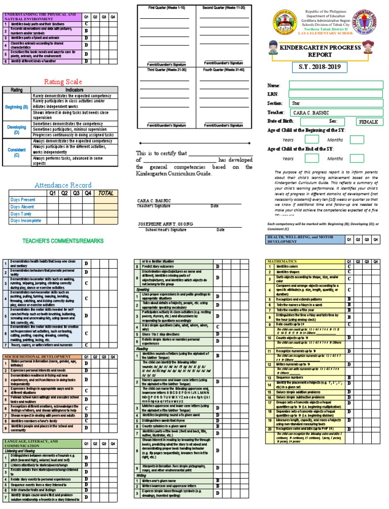 Rating Scale: Attendance Record | PDF | Letter Case | Learning
