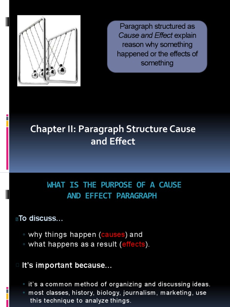 Chapter II: Paragraph Structure Cause and Effect | Download Free PDF ...