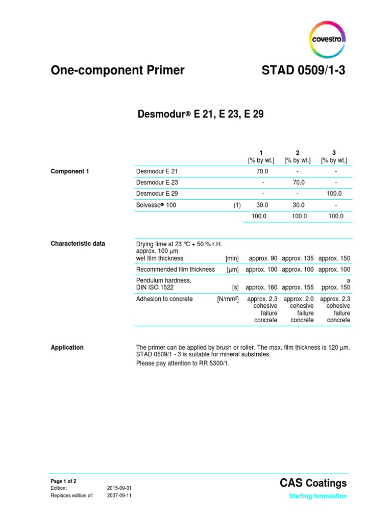 Desmodur Primers | PDF | Materials | Chemistry