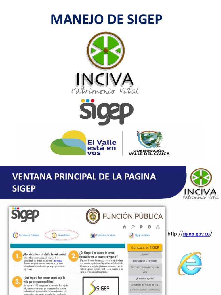 Presentacion Manejo de Sigep PDF | PDF | Informática | Informática y ...