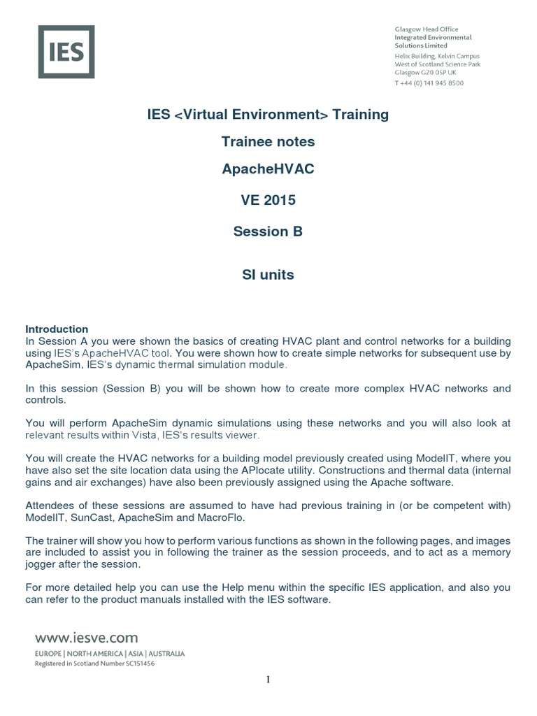 Apachehvac Ve 2015 Session B Training Notes Uk PDF | PDF | Continuum ...
