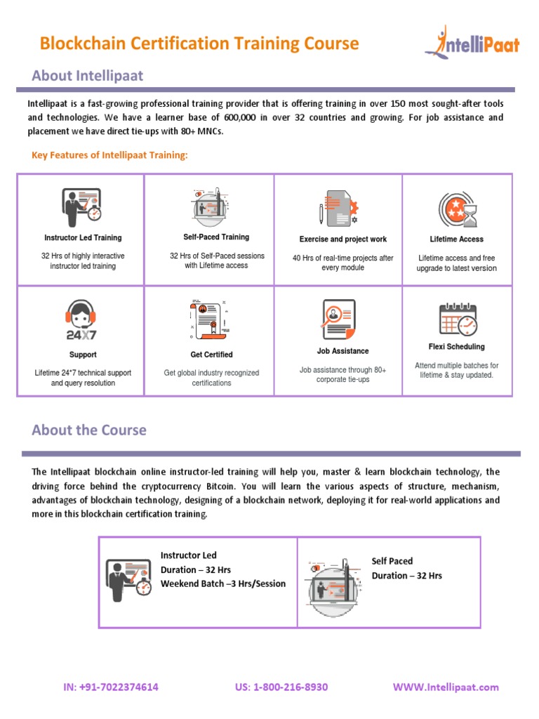 Blockchain Certification Training Course: About Intellipaat | PDF | Bitcoin | Cryptocurrency