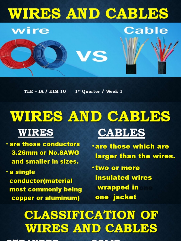 TLE - IA - EIM10 - Week1 - Wires and Cables | PDF | Electrical Wiring ...