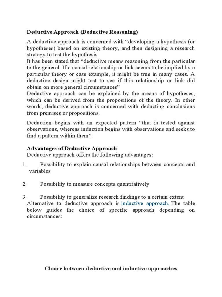 Deductive Vs Inductive | PDF | Deductive Reasoning | Hypothesis