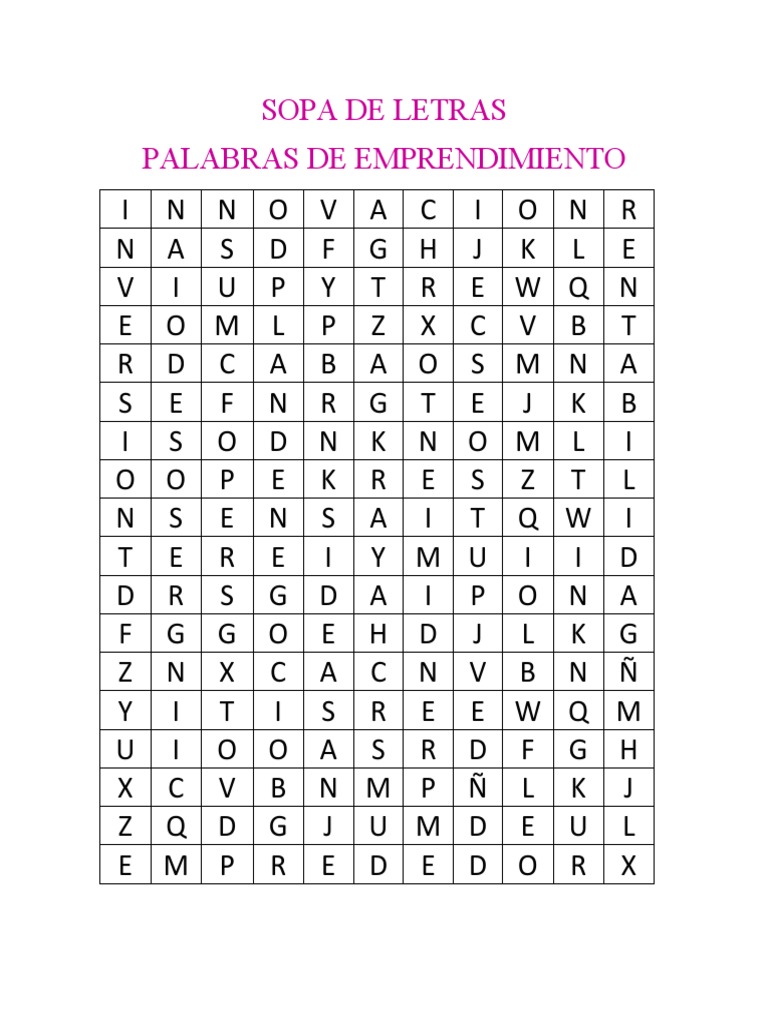 Sopa de Letras | PDF | Negocios | Finanzas y administración del dinero