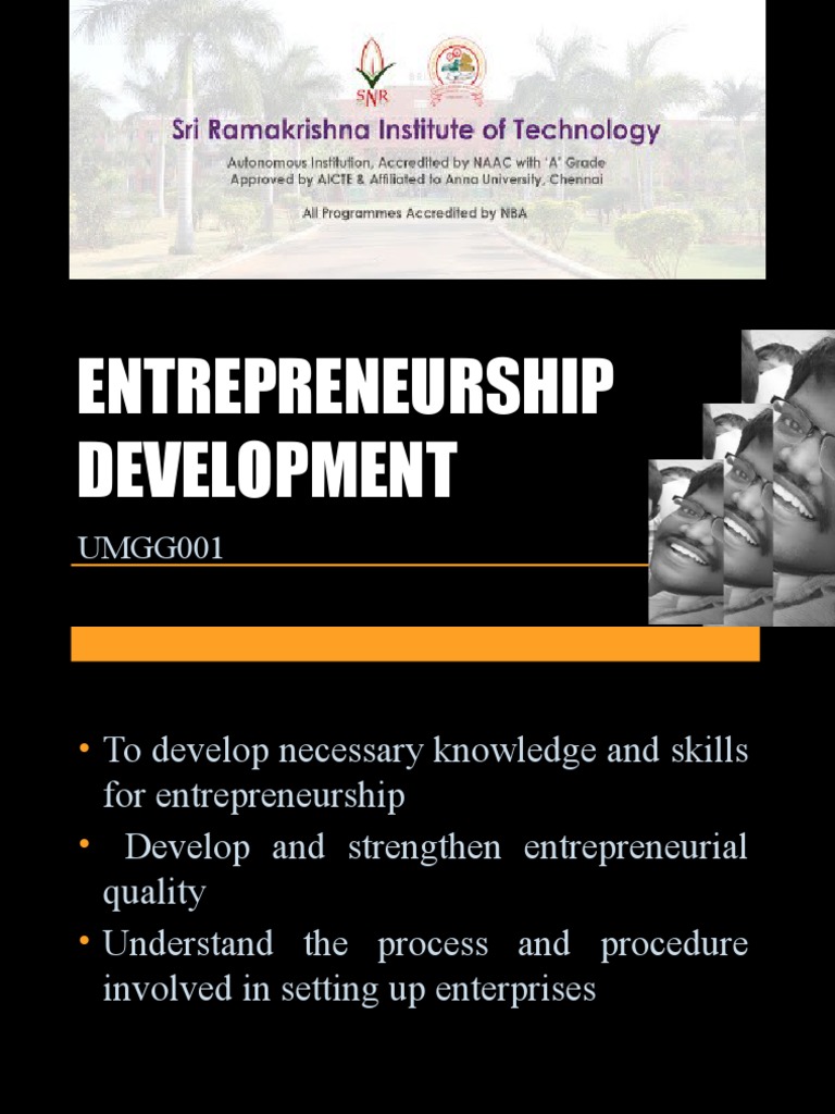 Entrepreneurship Development Course Overview | PDF | Entrepreneurship ...