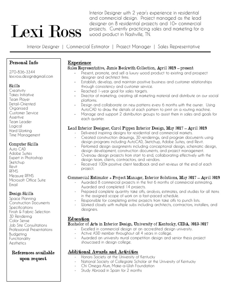 Lexi Ross Resume 2020 | PDF | Sales | Business