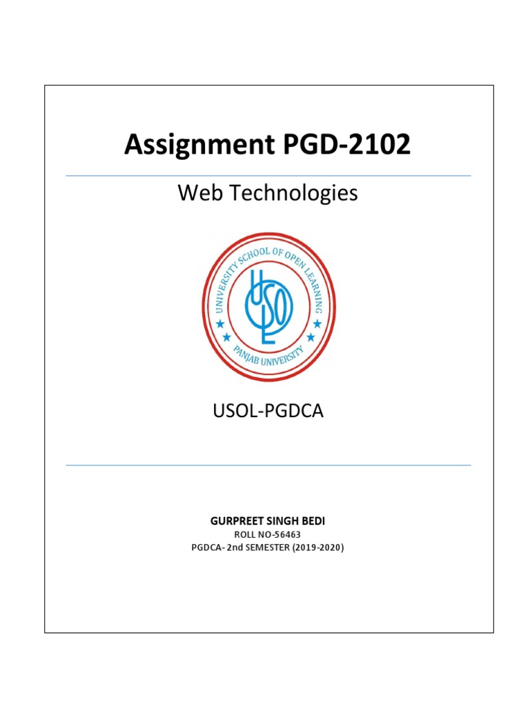 Assignment PGD-2102: Web Technologies | PDF | Html Element | Php