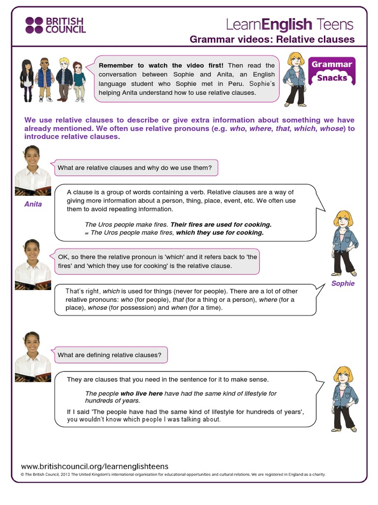 Gs Relative Clauses 1 PDF | PDF | Clause | Syntax