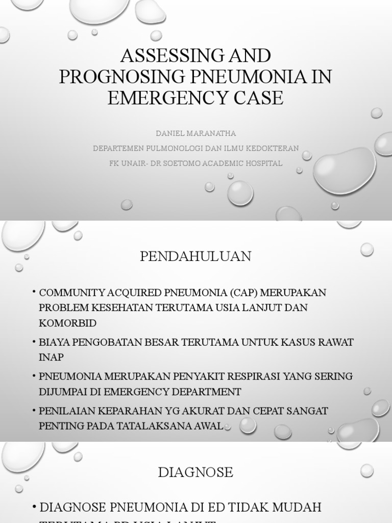 Assessing Pneumonia in Emergency Care | PDF | Pneumonia | Blood Pressure