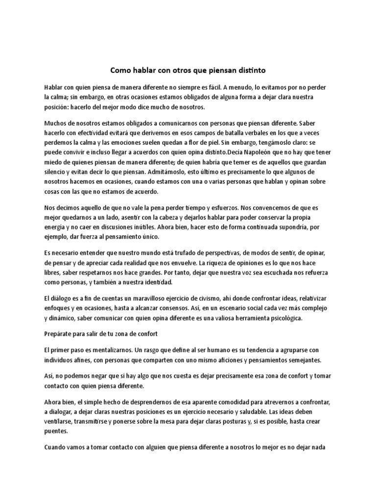COMO HABLAR CON PERSONAS CON IDEAS DISTINTAS (Manuela Perez Sec 60 ...