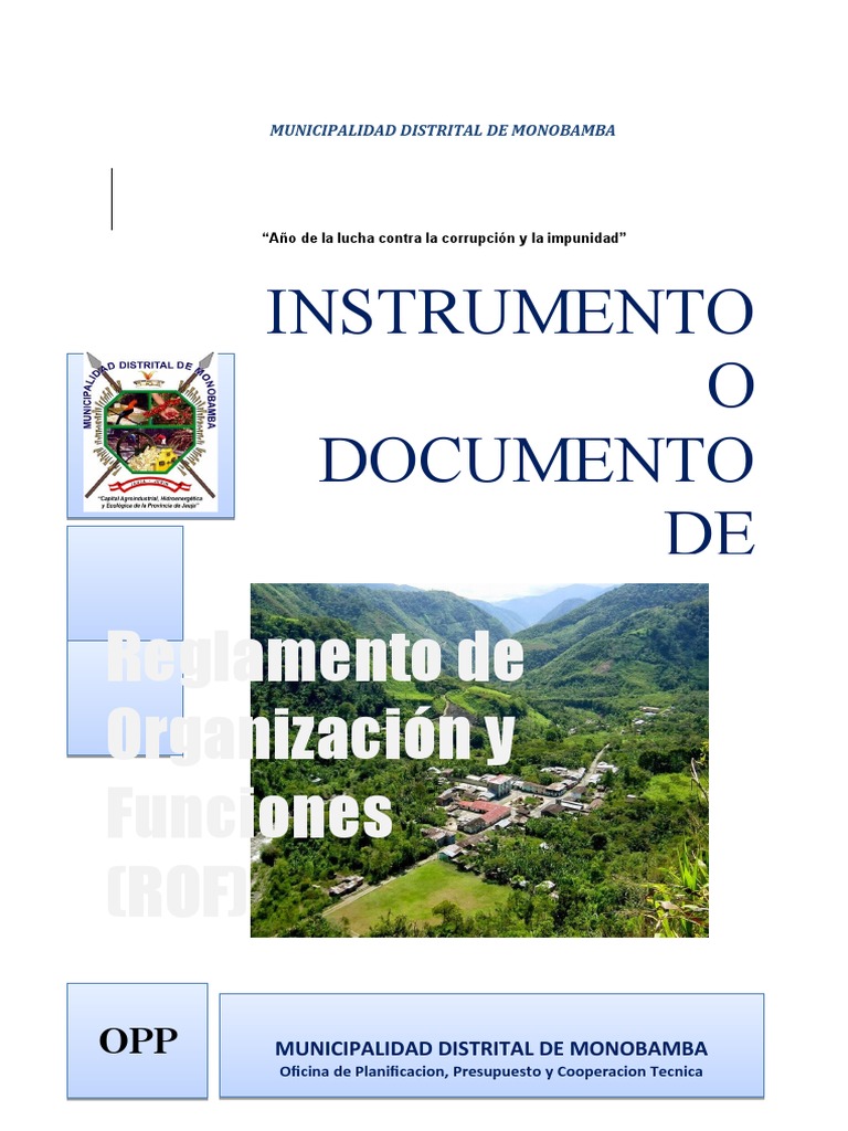 ROF - Monobamba Okey TG | Descargar gratis PDF | Alcalde | Gobierno local