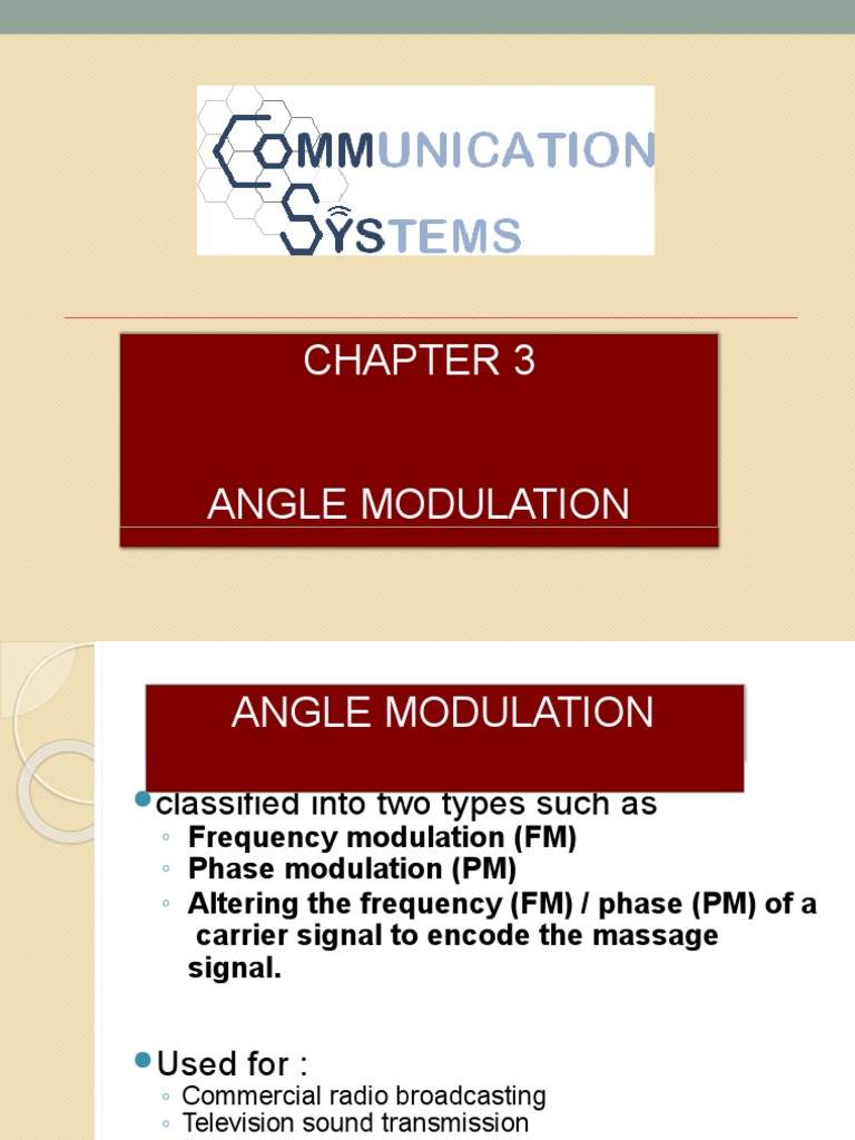 Chapter 3 Angle Modulation | PDF | Frequency Modulation | Modulation