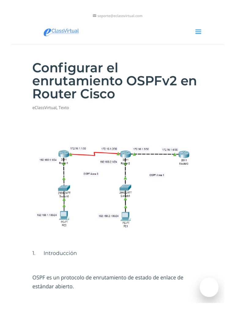 Configurar El Enrutamiento OSPFv2 en Router Cisco - eClassVirtual - Cursos Cisco en Línea PDF | PDF