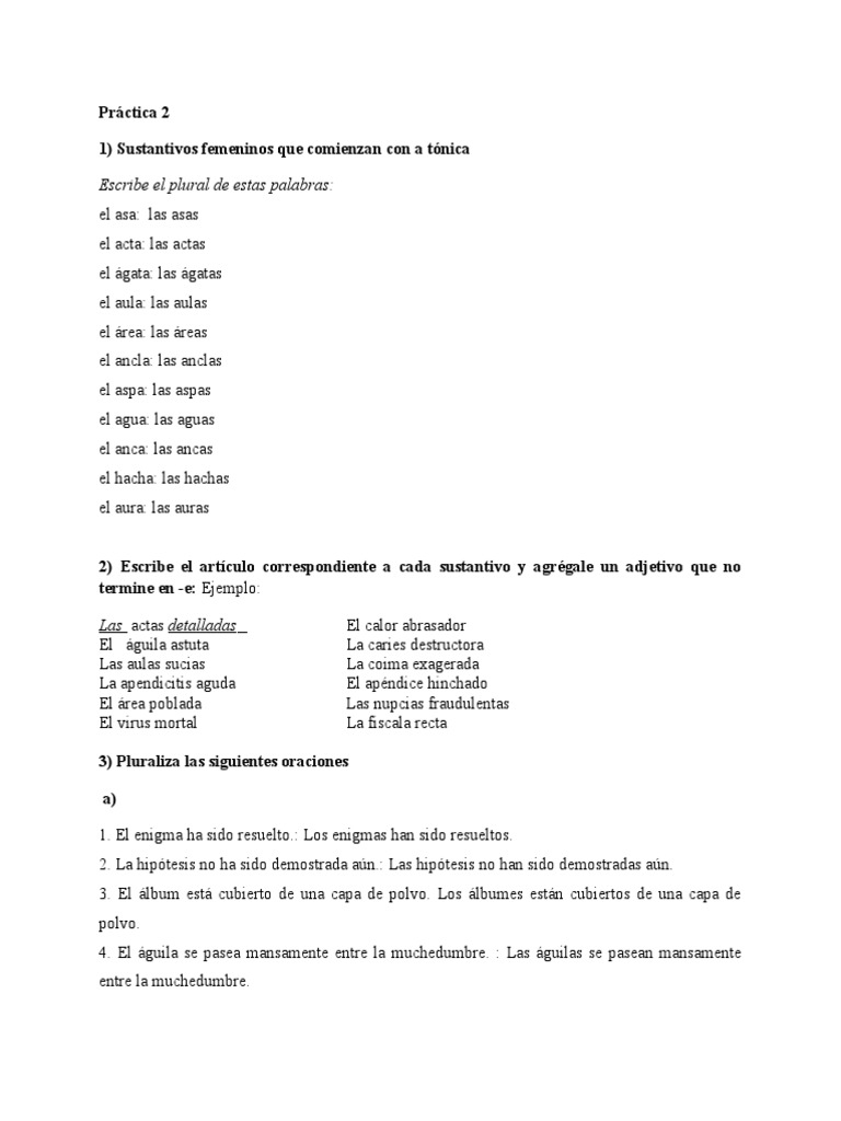 Pluralización y Sustantivos en Español | PDF | Naturaleza