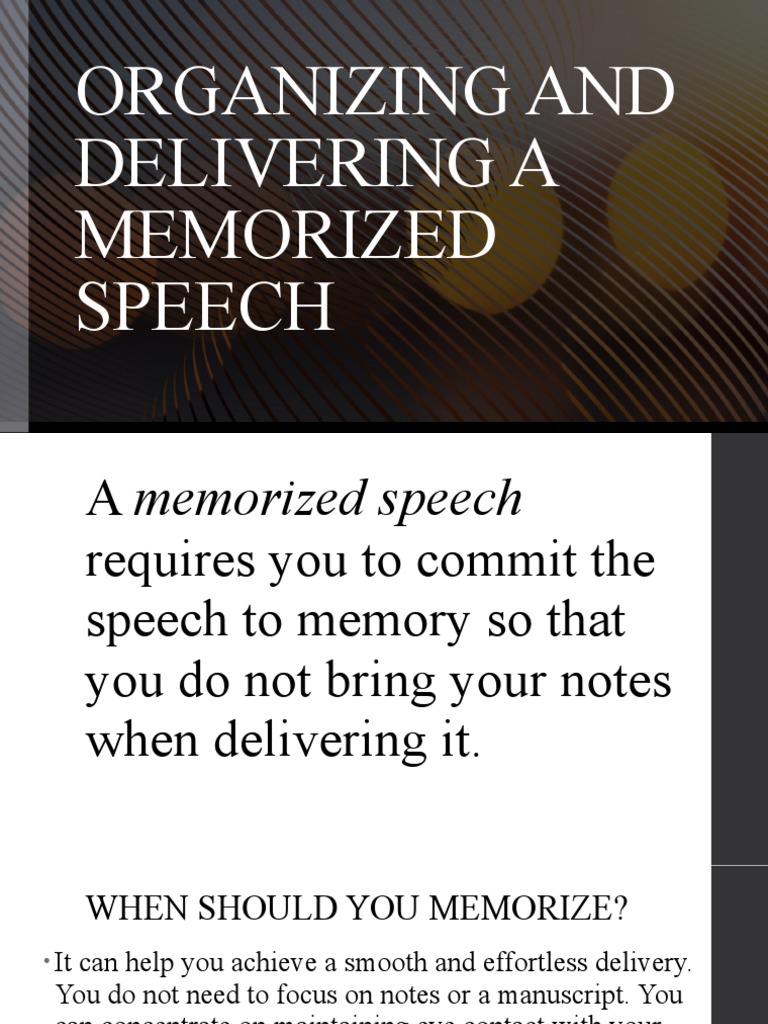 The Art of Memorization: Crafting a Smooth, Engaging Delivery Through ...