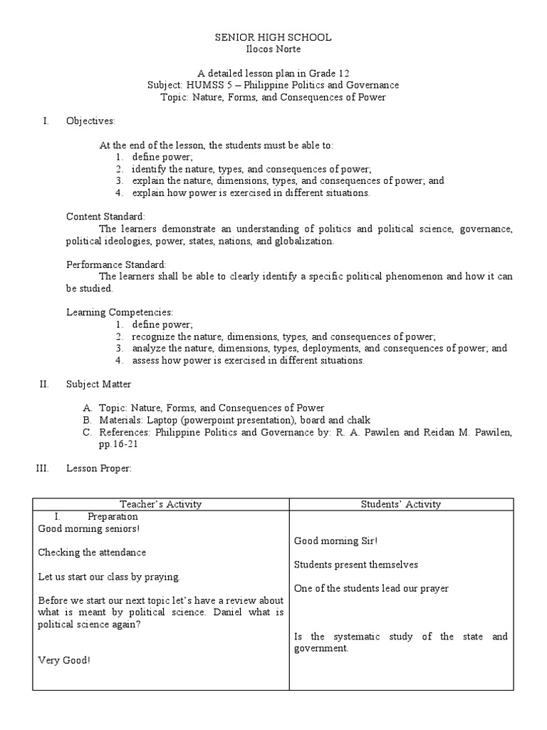 Lesson Plan | PDF | Lesson Plan | Cognition