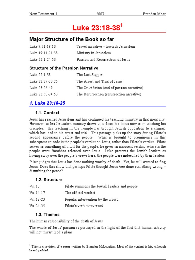 (NT3) New Testament 3 Exegesis - Luke 23 | PDF | Barabbas | Pontius Pilate