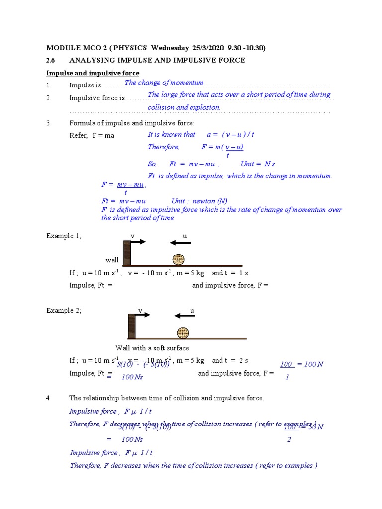 Analyzing Impulse, Impulsive Force, and Their Relationships to Time of Collision and Weight ...