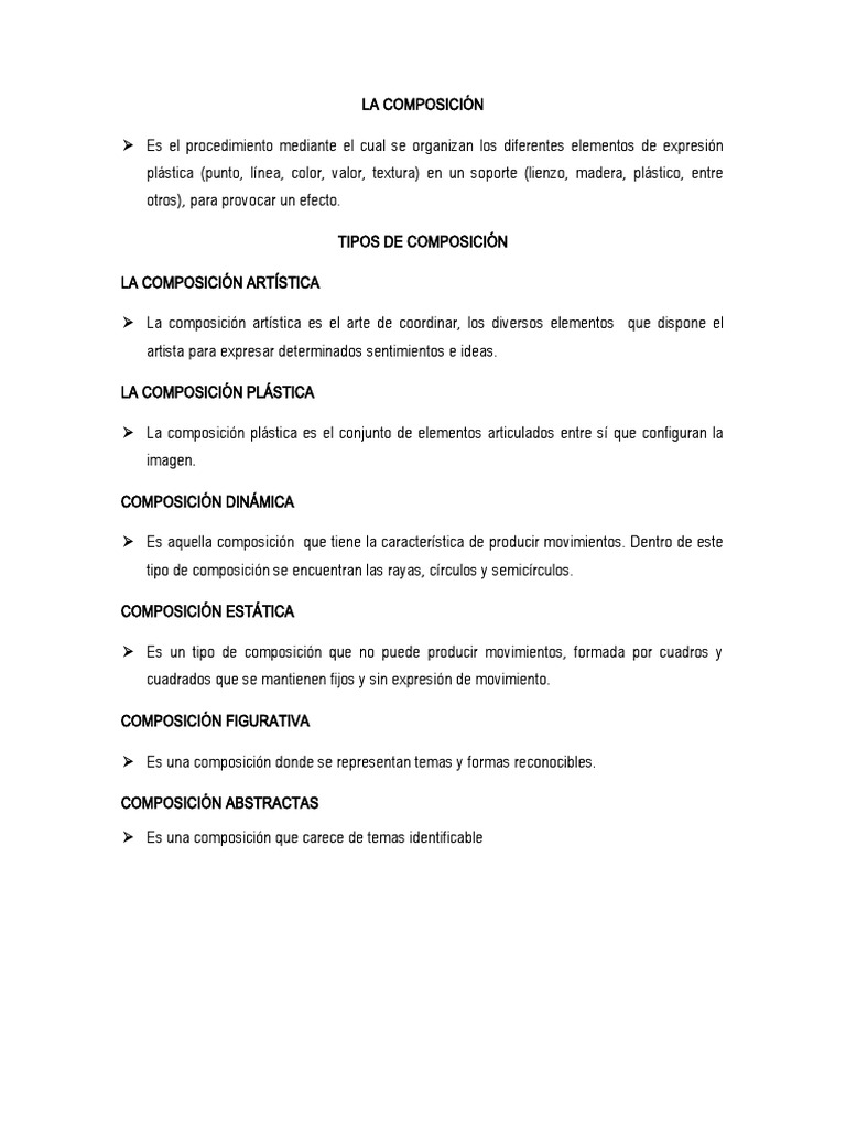 Definición de Composición Artística | PDF | Composición (artes visuales ...