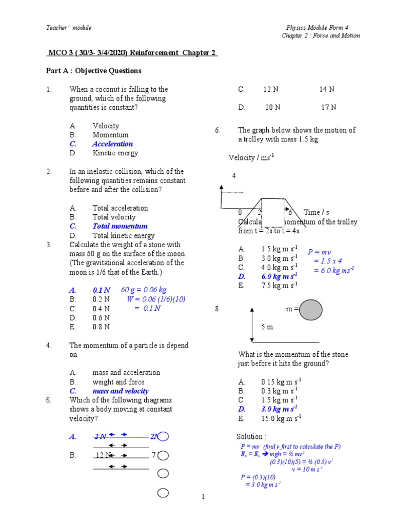 MCO 3 (30/3-3/4/2020) Reinforcement Chapter 2 Part A: Objective ...