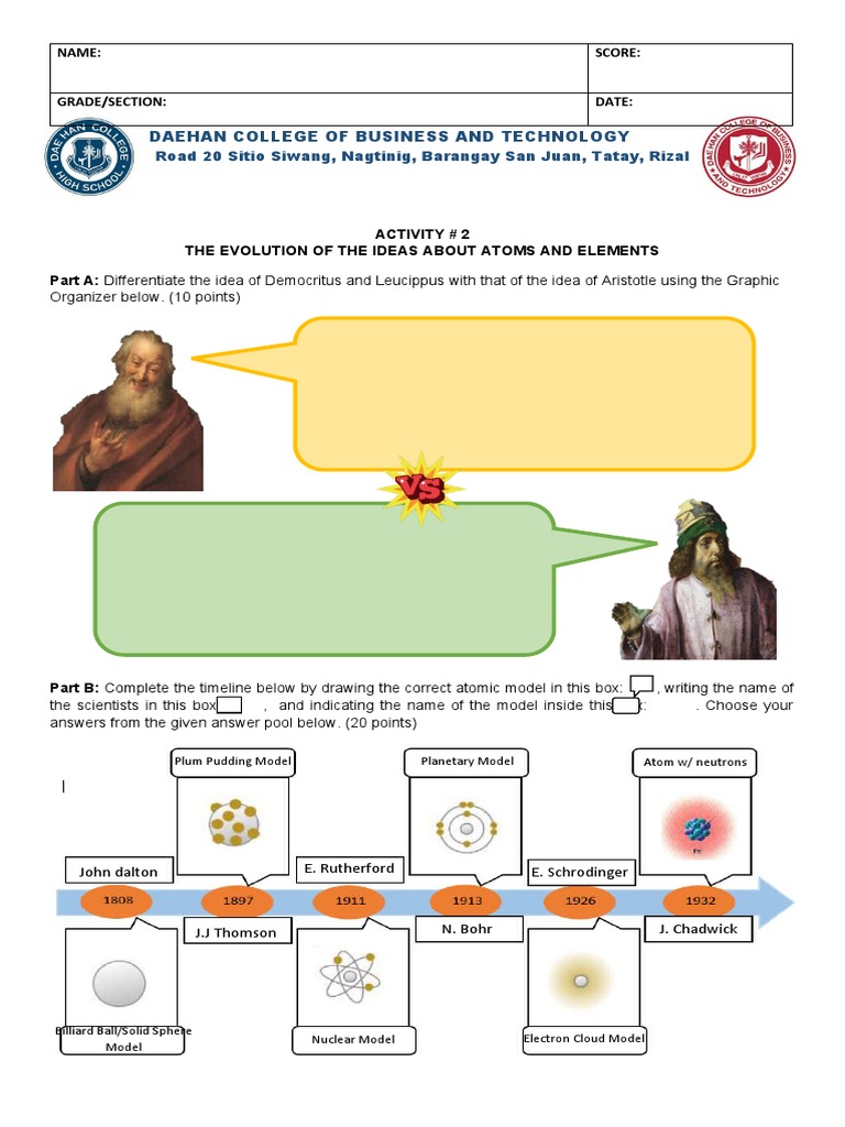 Part 2. Activity-Worksheets in Physical Science | PDF | Atoms | Atomic ...