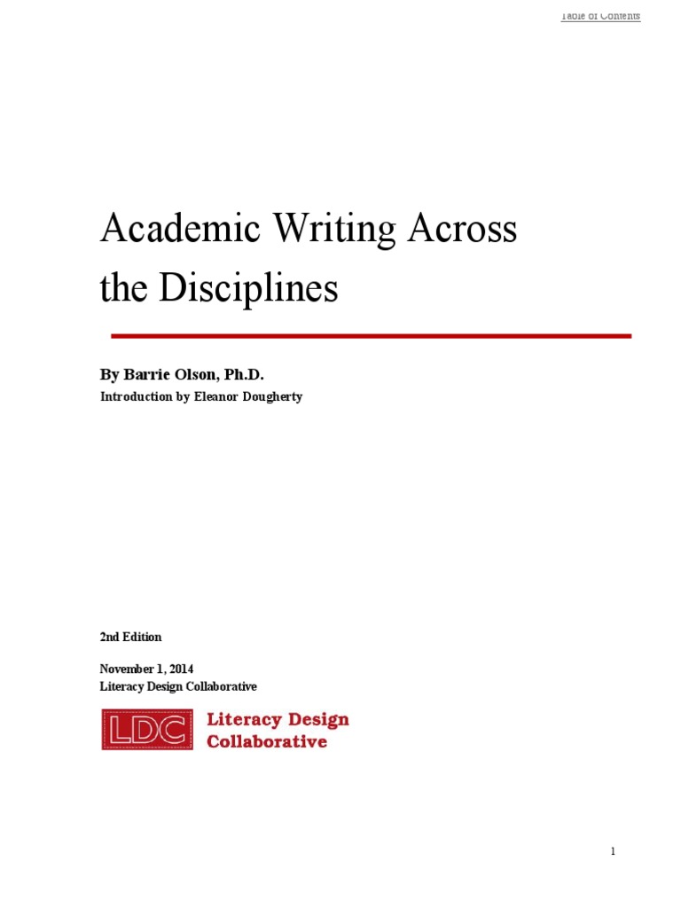 Academic Writing Across The Disciplines: by Barrie Olson, PH.D | PDF ...