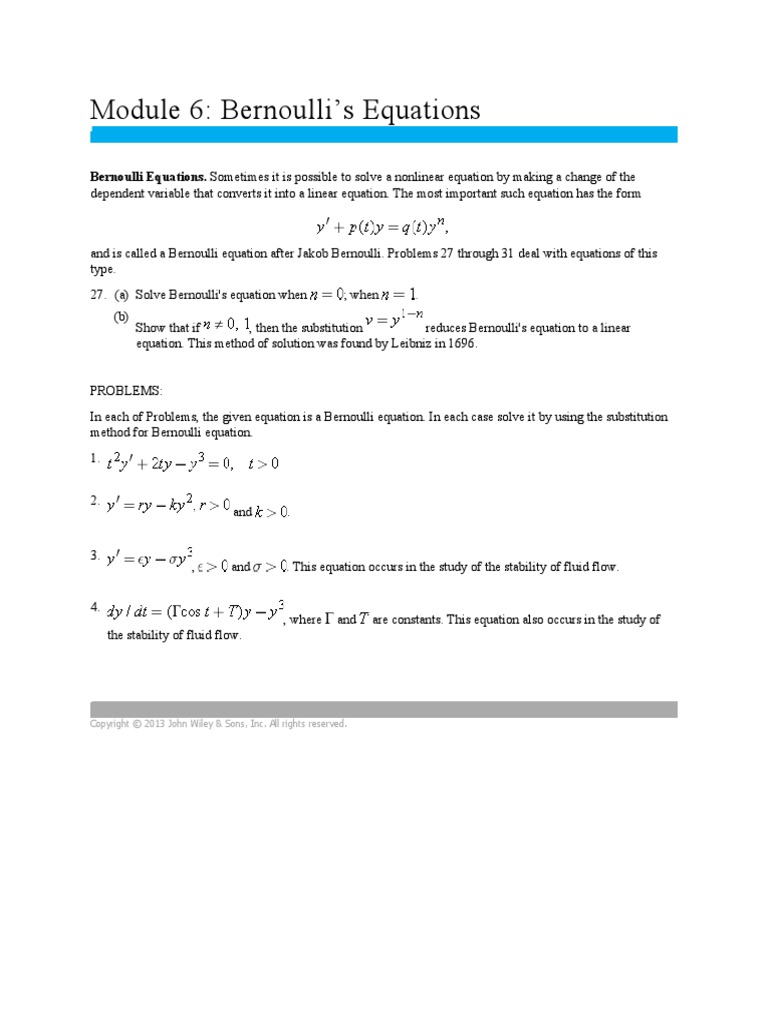 Module 6 Bernoulli Equations | PDF | Foreign Language Studies