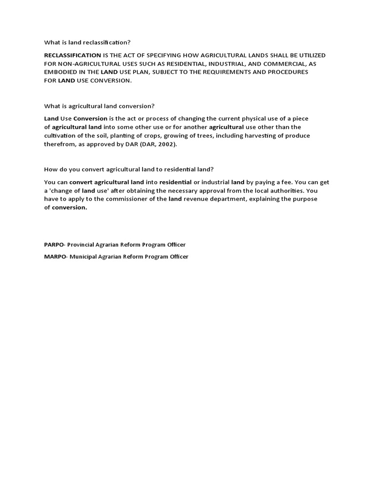 What Is Land Reclassification | PDF | Agriculture | Justice